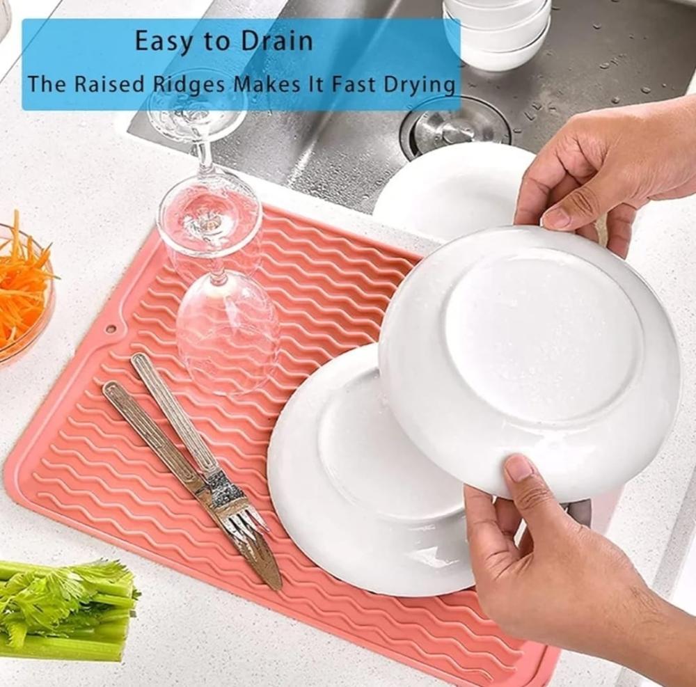 Kitchen silicone dish drying mat