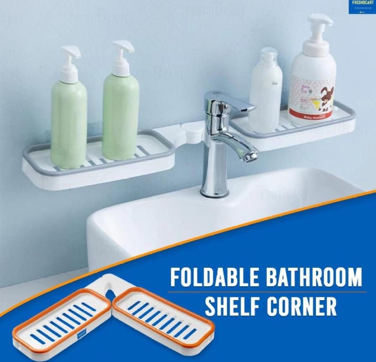 Rotating bathroom shelf