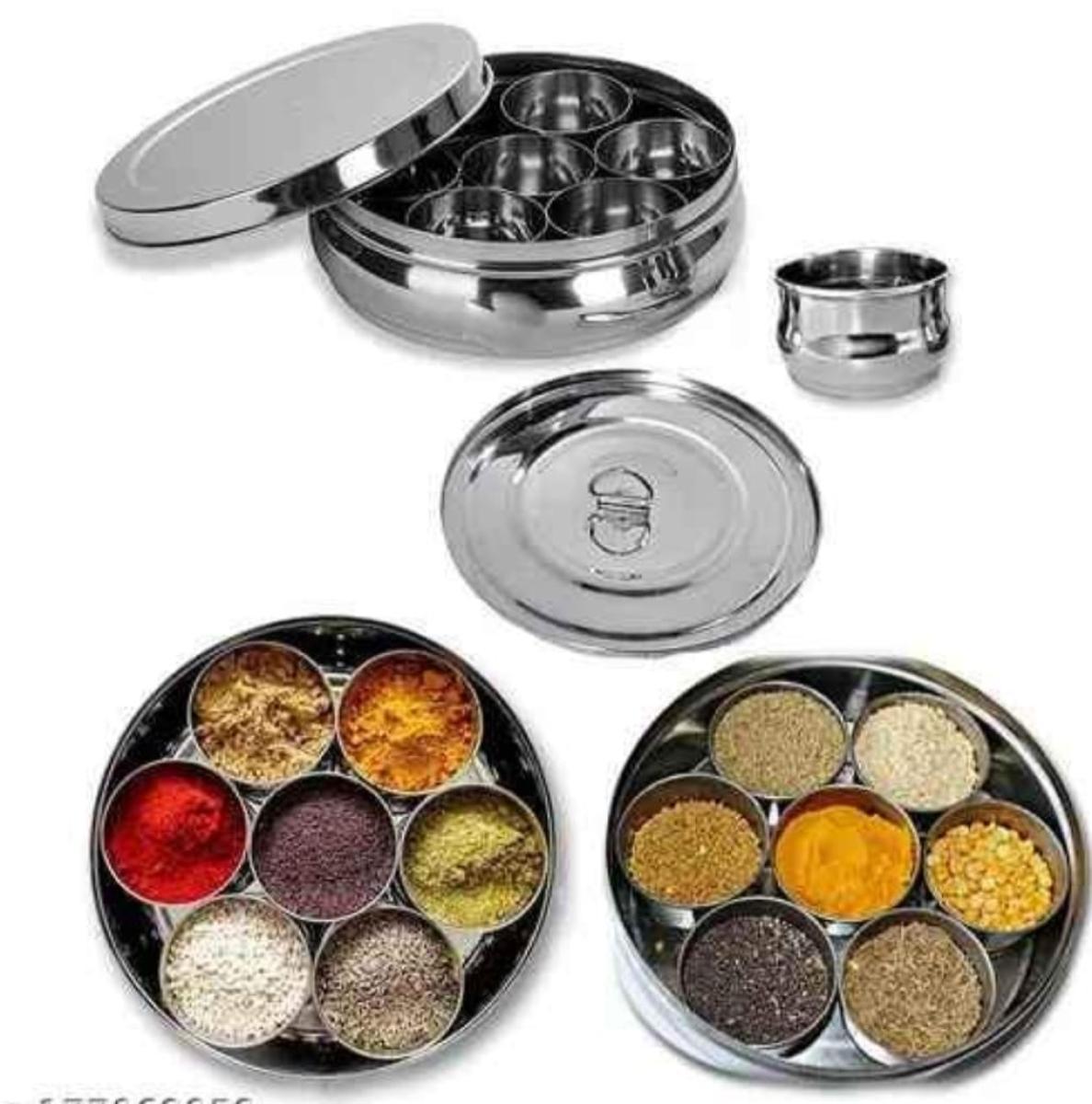 Stainless steel masala spice box